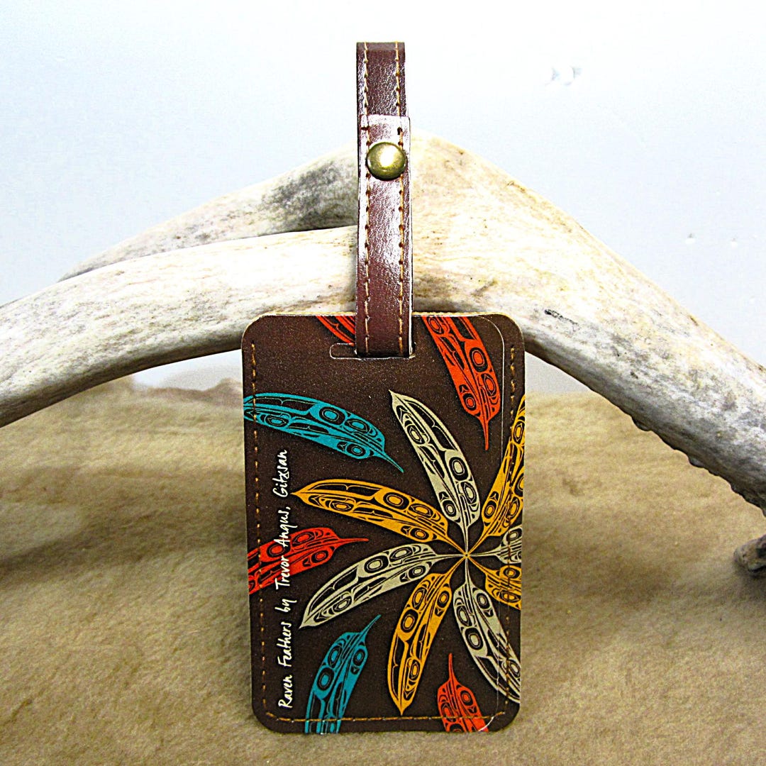 Gitxsan First Nation 'raven Feathers' Luggage Tag Pacific North West ...
