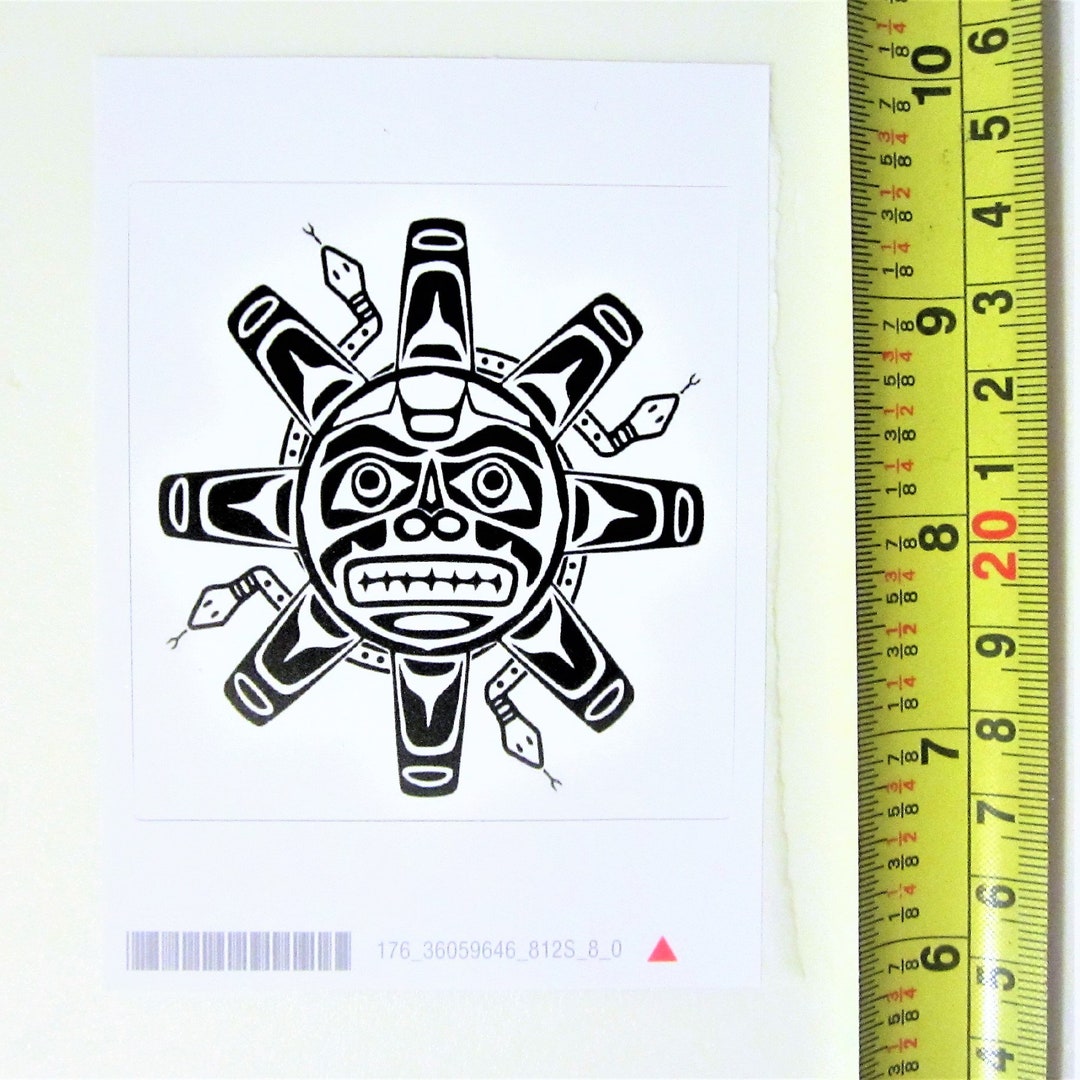 First Nations 'haida Sun Spirit' Sticker Decal Pacific North West Coast ...