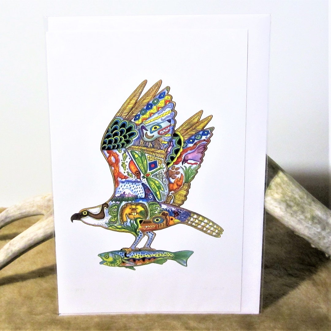 Cherokee First Nations ''osprey'' Native Indigenous Art Post Card ...