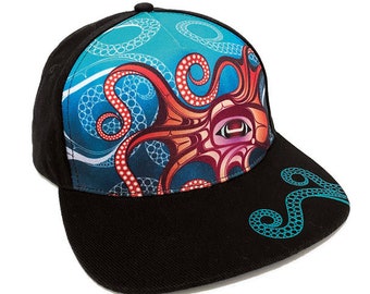 Haida First Nations 'raven Fin Killer Whale' Snapback Ball Cap Hat ...