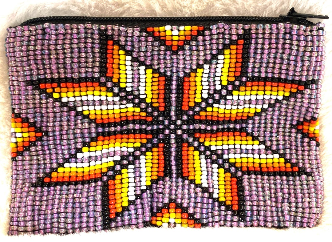 Anishinaabe First Nation Beaded ' Star' Coin Change Purse Eastern ...