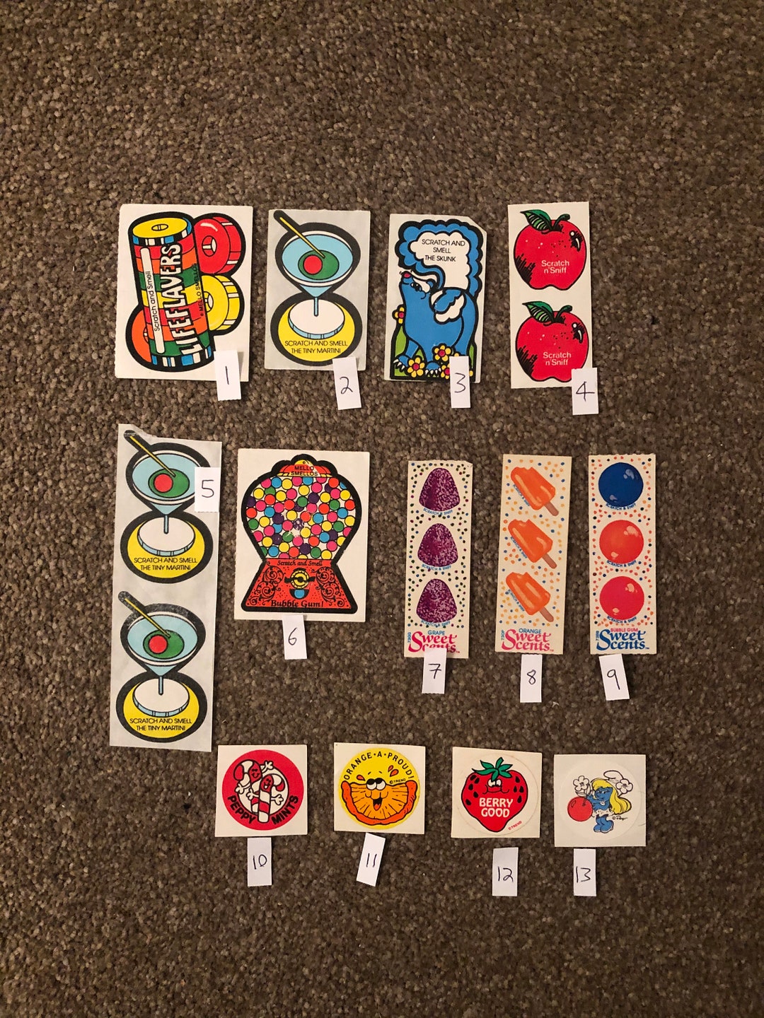 Scratch N Sniff Vintage Rare Stickers Some Have Little or No Scent Left ...