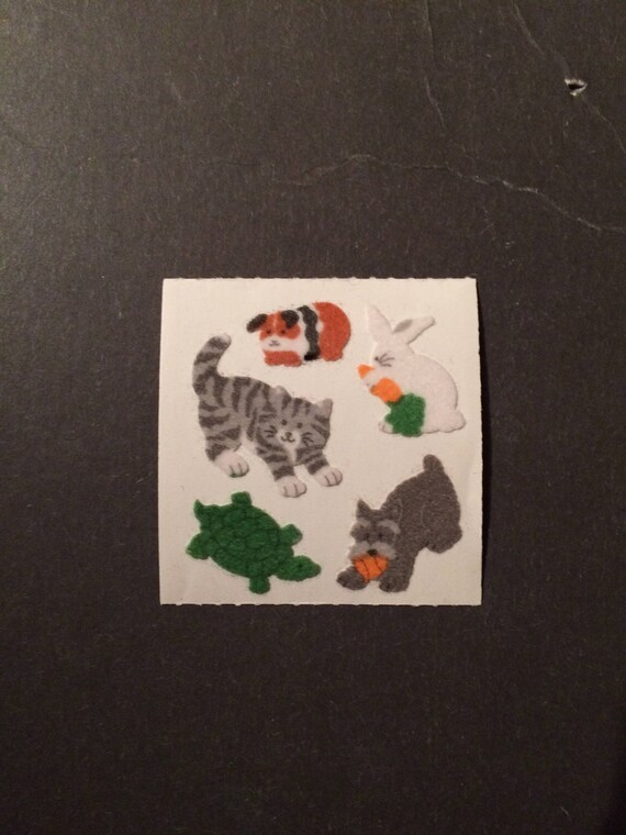 Stickers Scrapbooking Craft Supplies & Tools ANIMALS IN LOVE Fuzzy ...