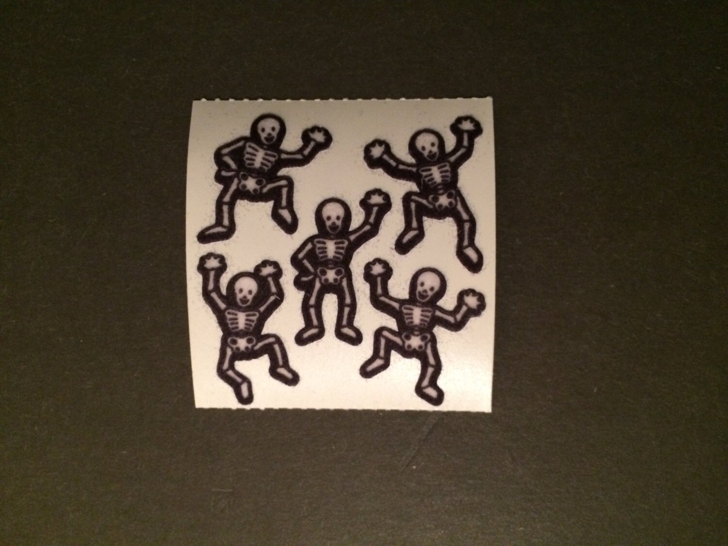 Sandylion Vintage Rare Fuzzy Skeleton Stickers - Etsy