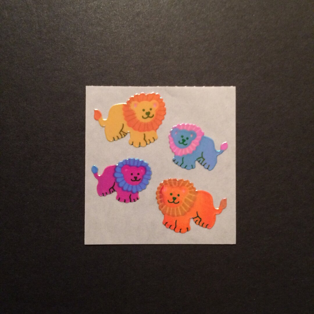 Sandylion Vintage Very Rare Shiny Lion Stickers - Etsy