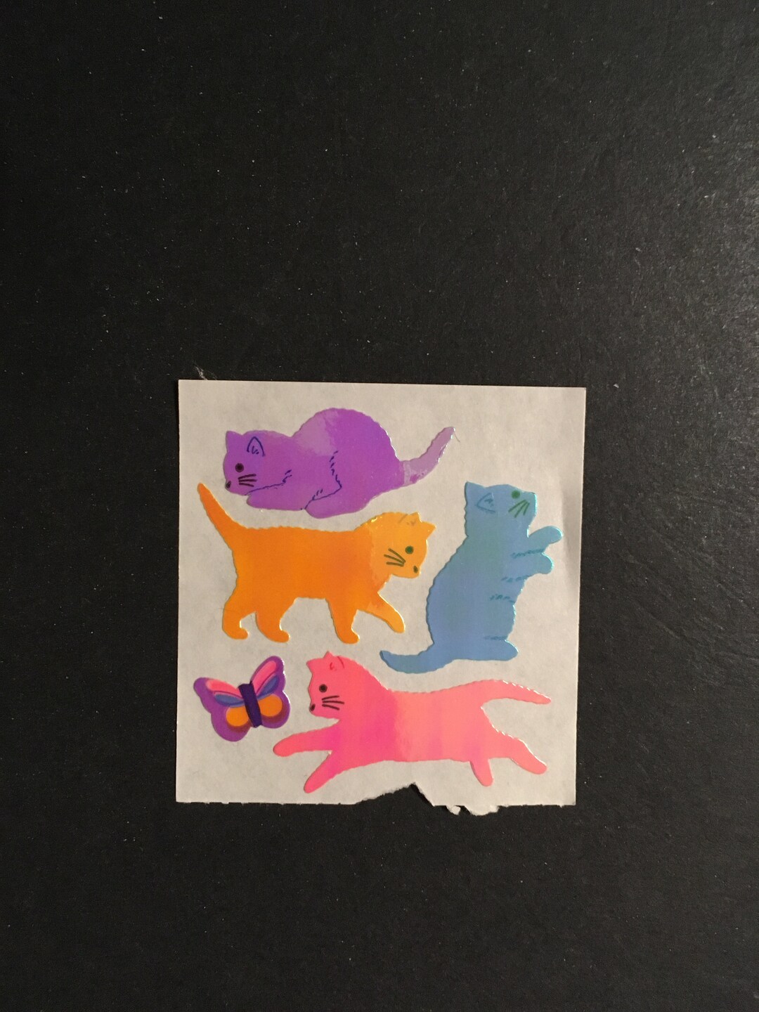 Sandylion Vintage Very Rare Shiny Cat and Butterfly Stickers - Etsy