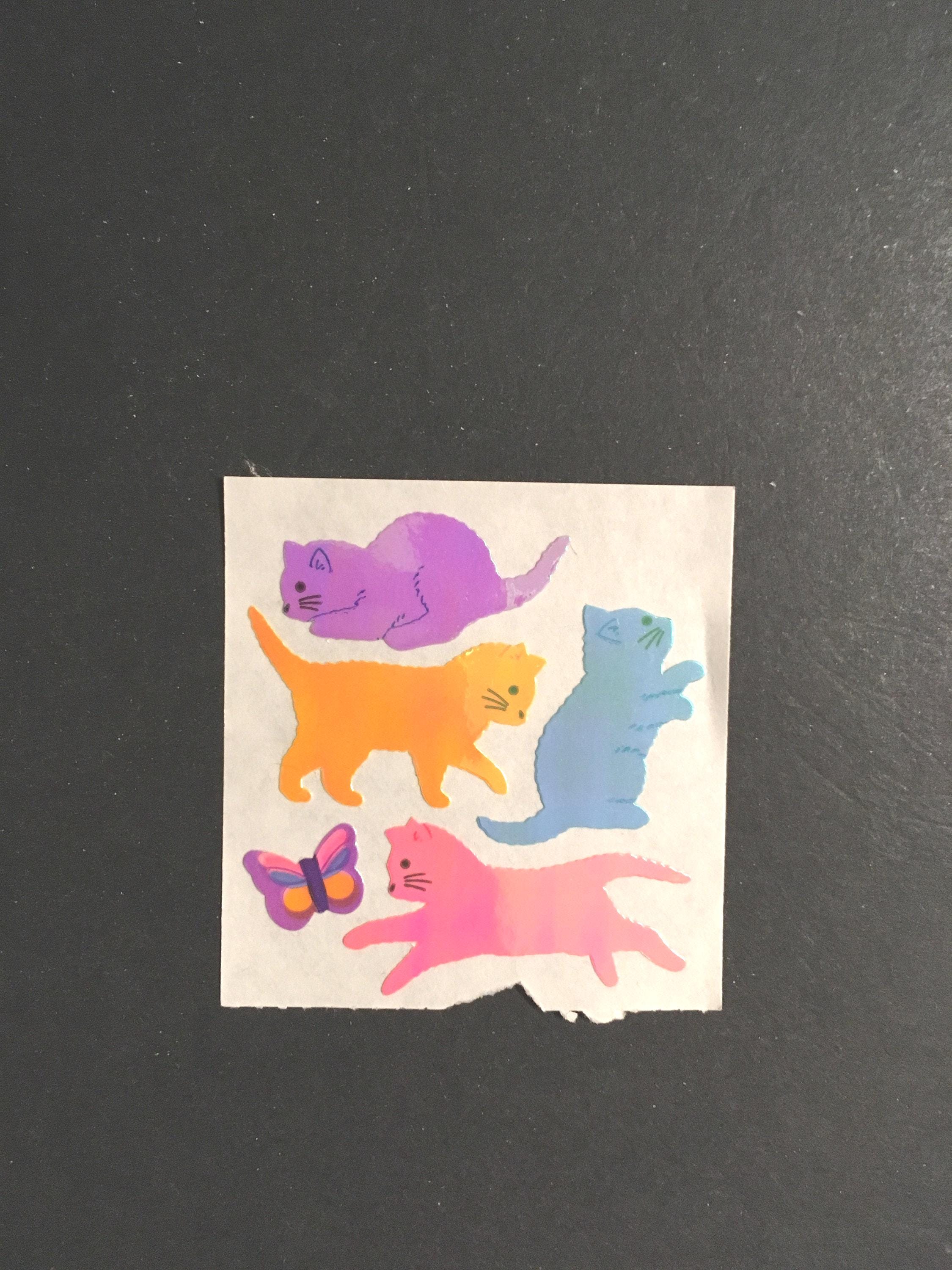 Sandylion Vintage Very Rare Shiny Cat and Butterfly Stickers - Etsy