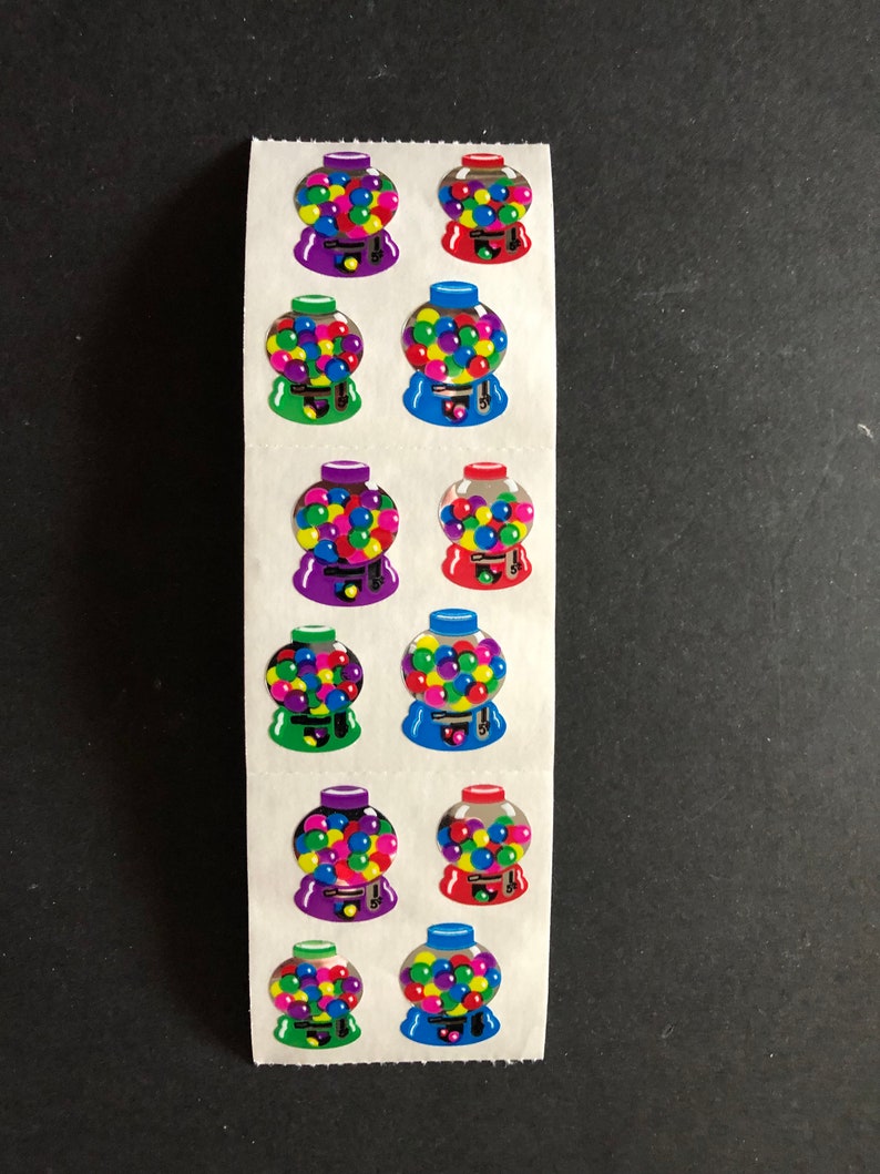 Sandylion Vintage 80s Very Rare Mylar Gumball Machine Sticker Strip - Etsy