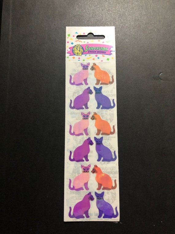 Sandylion Vintage Rare Shiny Siamese Cat Sticker Strip - Etsy
