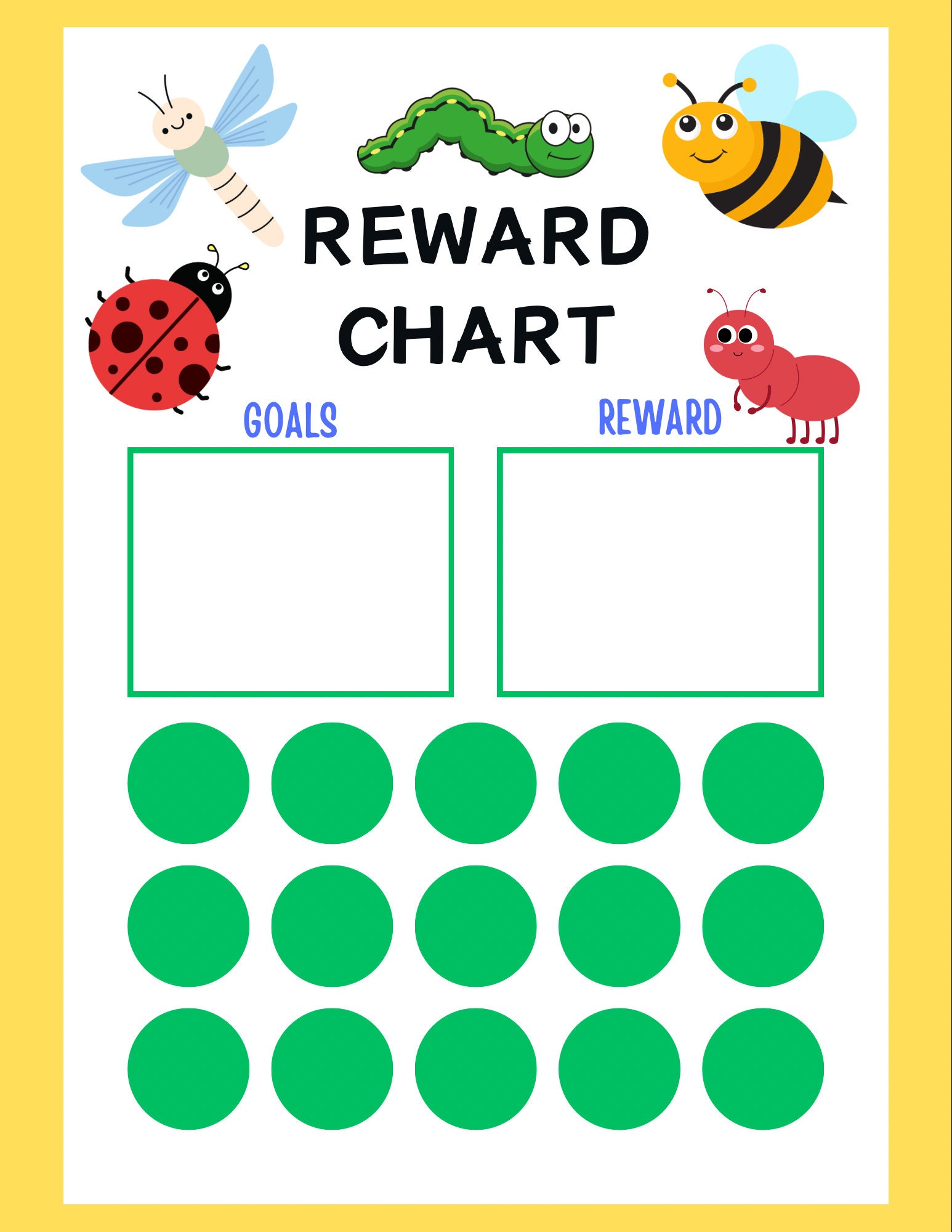 Reward Chart for Potty Training, Behavior, or Chores - Etsy