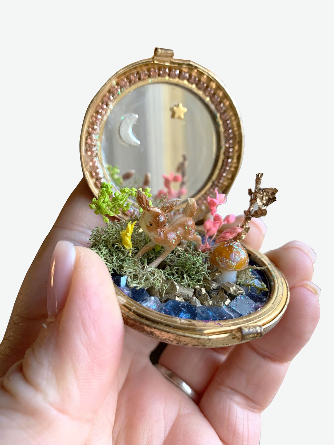 Cottagecore Whimsical Deer Mushroom Vintage Compact Decor - Etsy