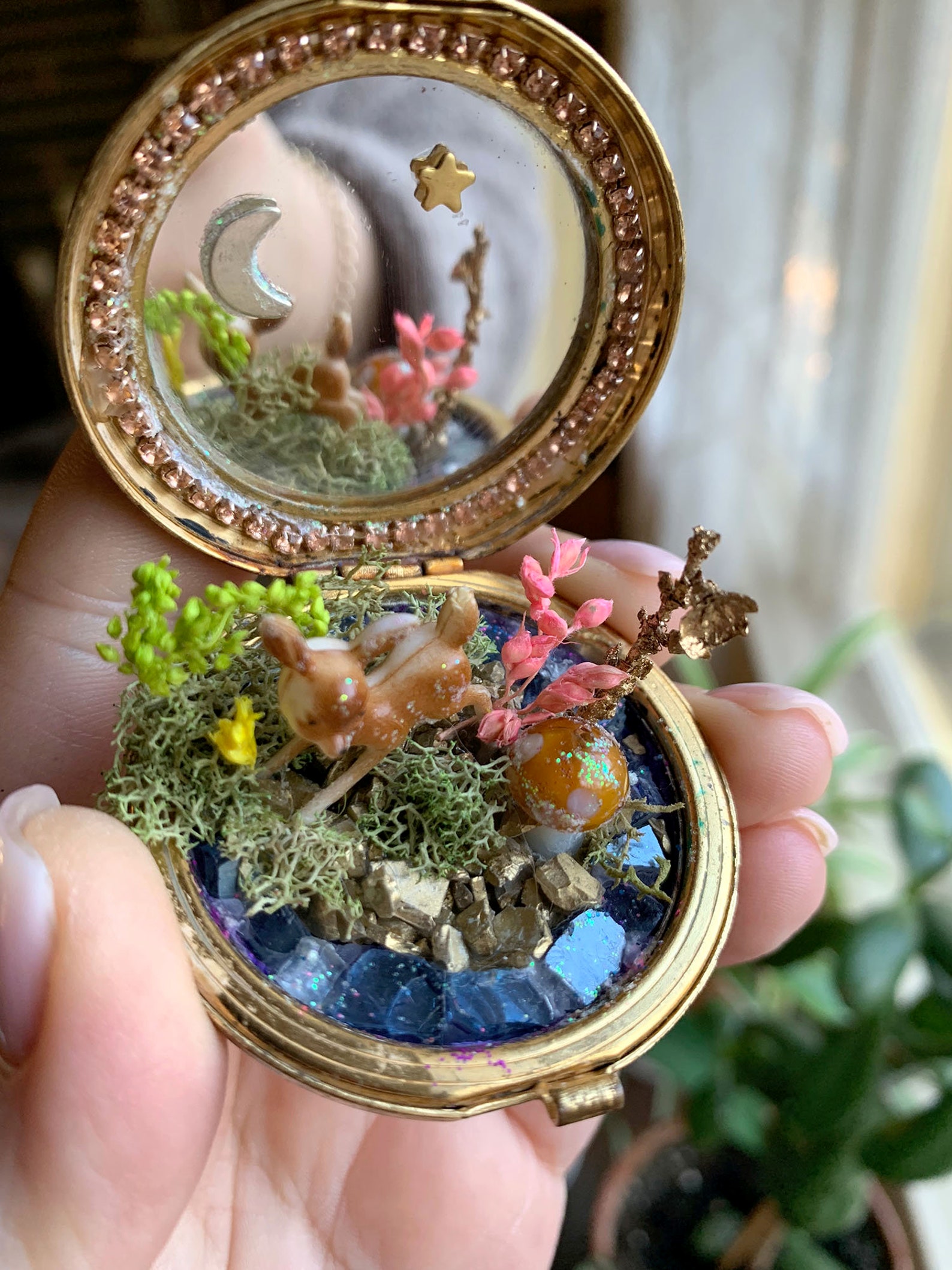 Cottagecore Whimsical Deer Mushroom Vintage Compact Decor - Etsy