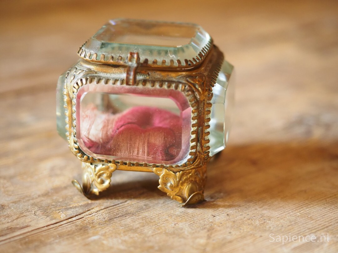 Ormolu Jewelry Box, Antique French With Beveled Glass, Wedding Ring Box ...