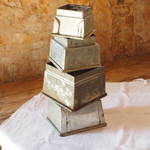 Cute Set of 4 Metal Baking Molds, Antique French Tartlett Tins, Metal ...