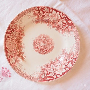 Set of 3 Sweet Antique French Creamware With Red Decor Soup and Diner ...