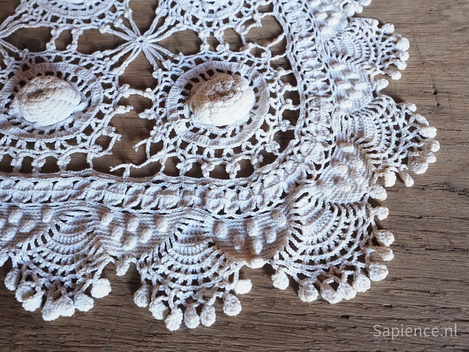 Sweet Little Antique French Hand Made Crocheted Table Cloth, Throw 45 ...