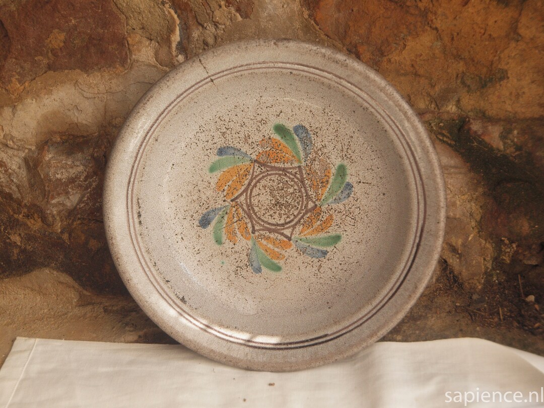 Rare Original French Cul Noir Antique Hand Made Round Platter or Bowl ...