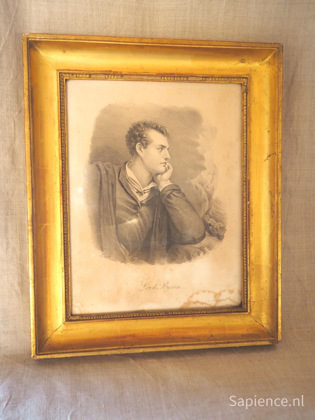 Original 1824 Lord Byron Memorial Lithograph by Delorieux – Alphonse ...