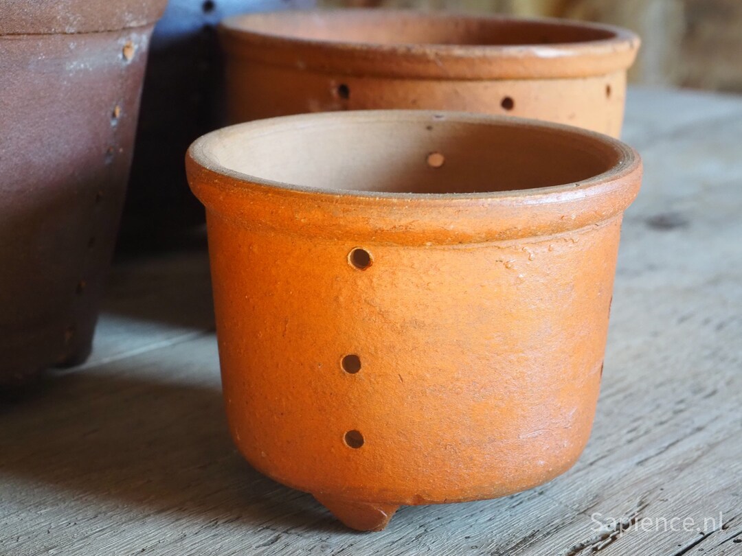 Small/medium Handmade Antique French Terracotta Cheese Mould on 3 ...