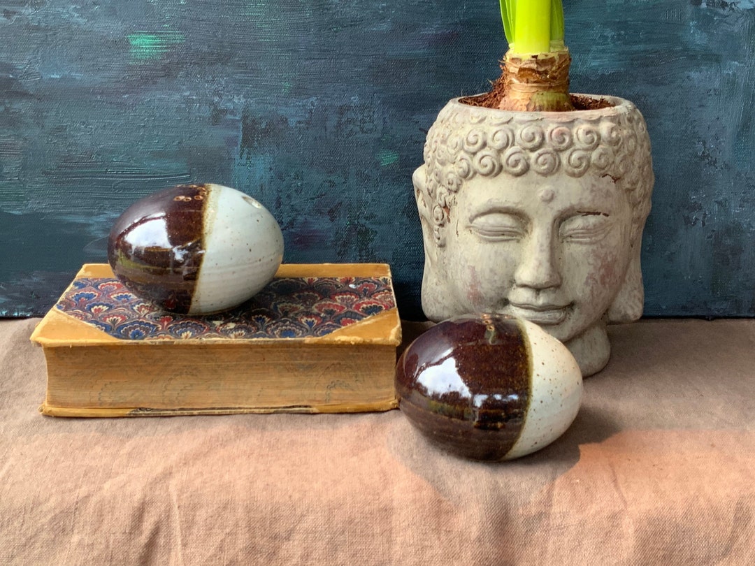 Vintage Minimalistic Studio Pottery Sphere Salt and Pepper Shakers ...