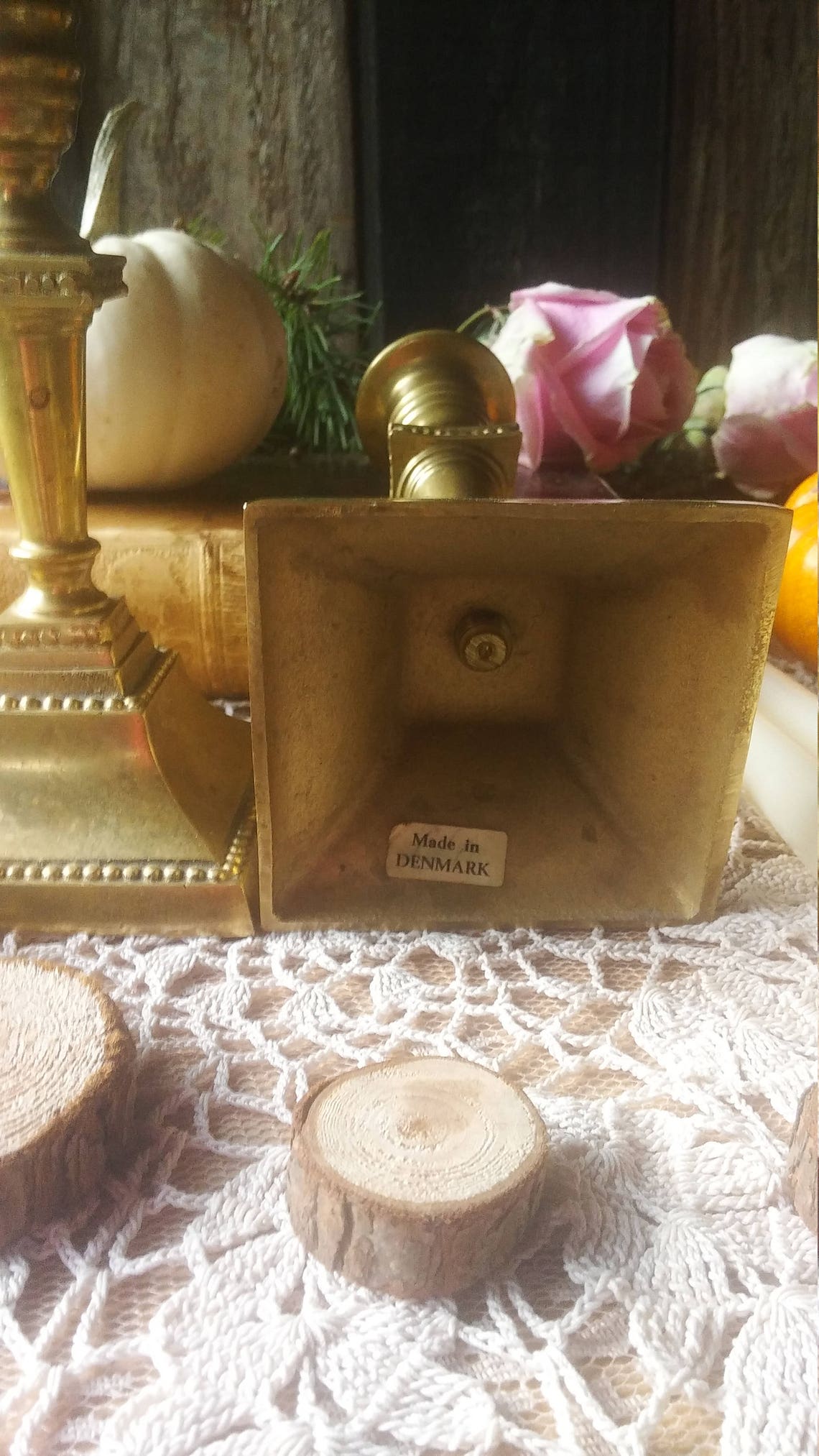 Pair of Havy Brass Danish Candlesticks - Etsy