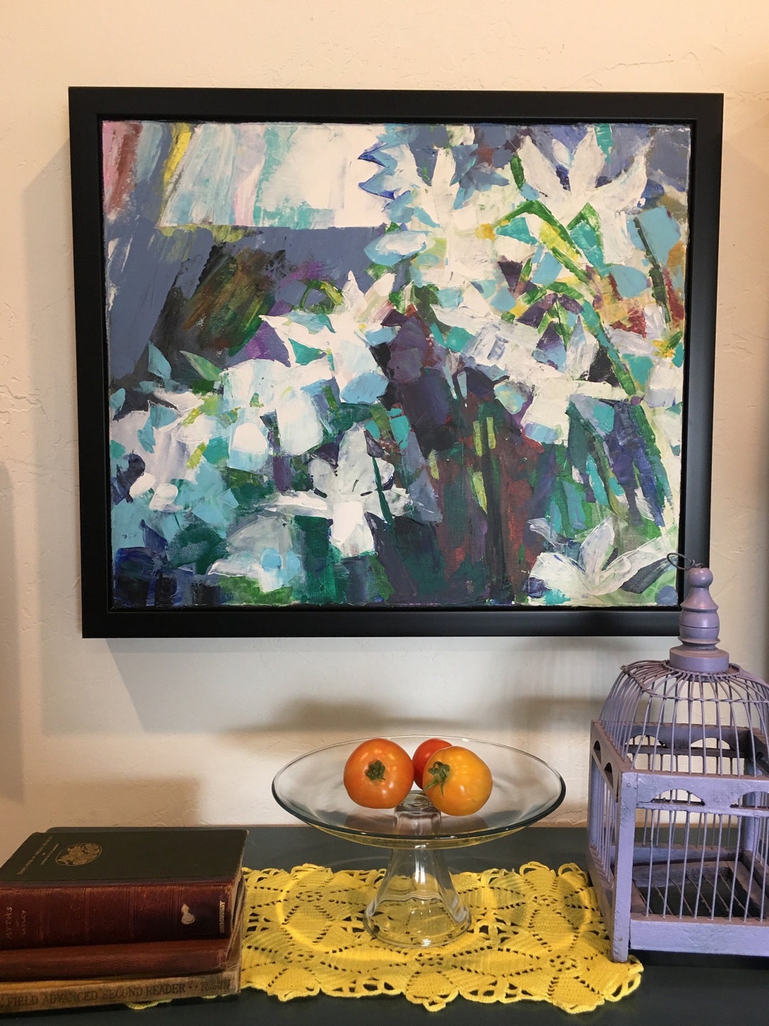 Daffodils Abstract Painting Original Acrylic Painting on Canvas. H20 ...
