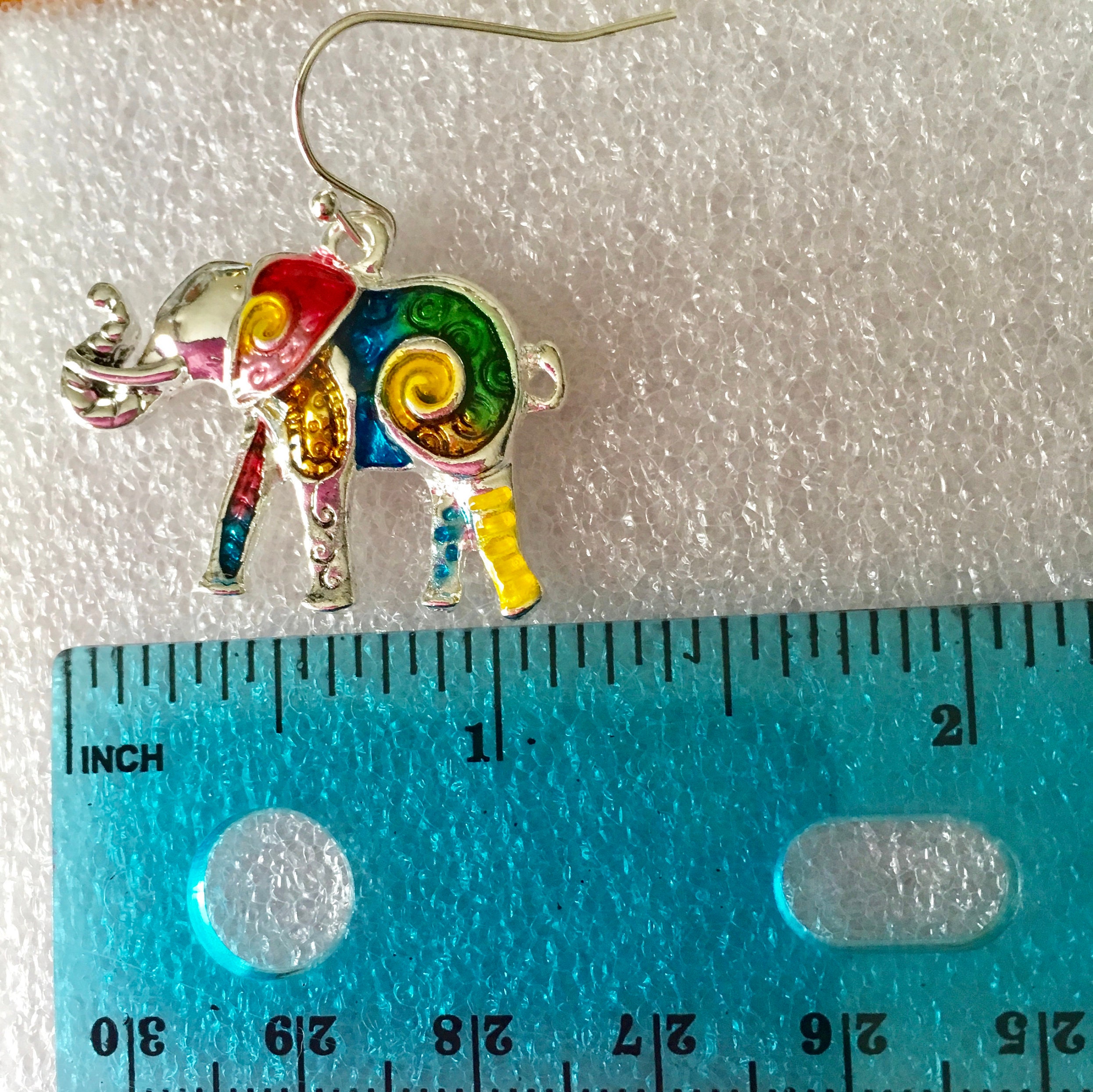 Beautiful Colorful Elephant Earrings | Etsy