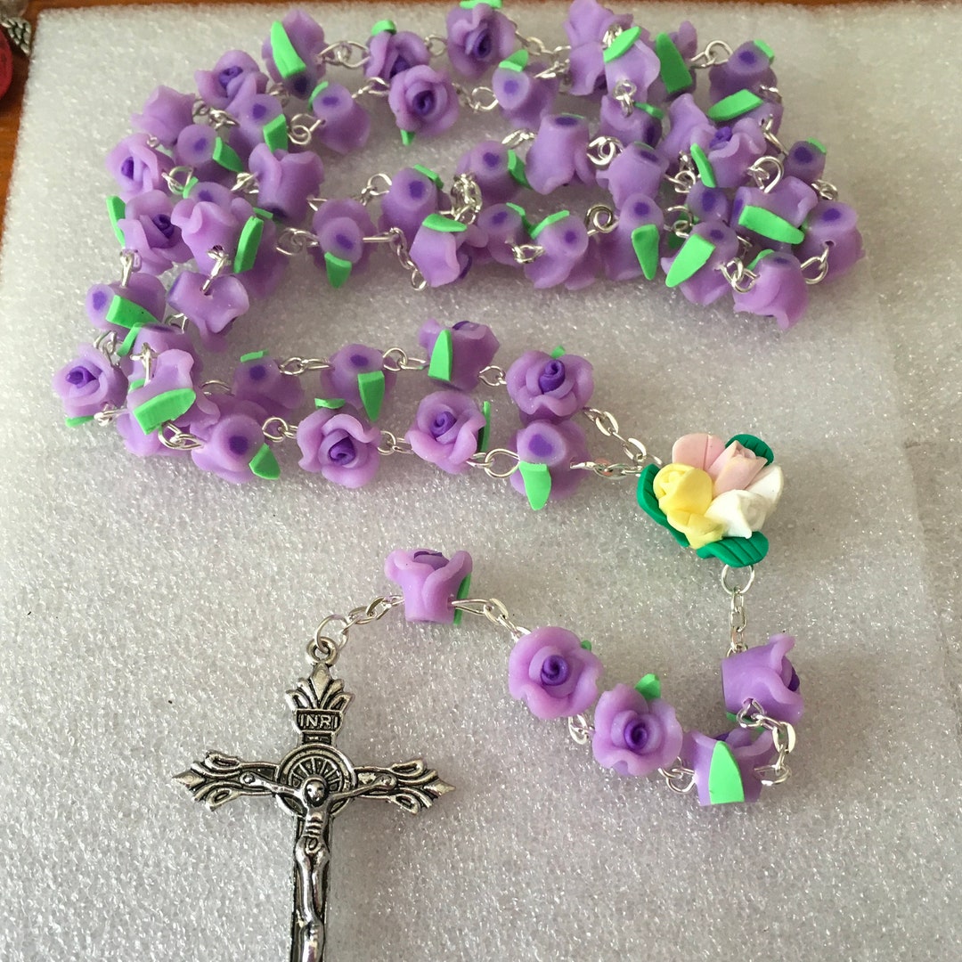 Gorgeous Small Lilac Roses Rosary Unique Rosary Religious - Etsy
