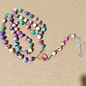 New Colorful Rosary, Beautiful, Unique Rosary,religious Rosary, Pray ...
