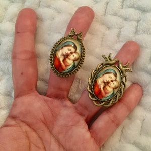 New Mary and Baby Jesus Ring,bronze Ring, Adjustable ,catholic ...