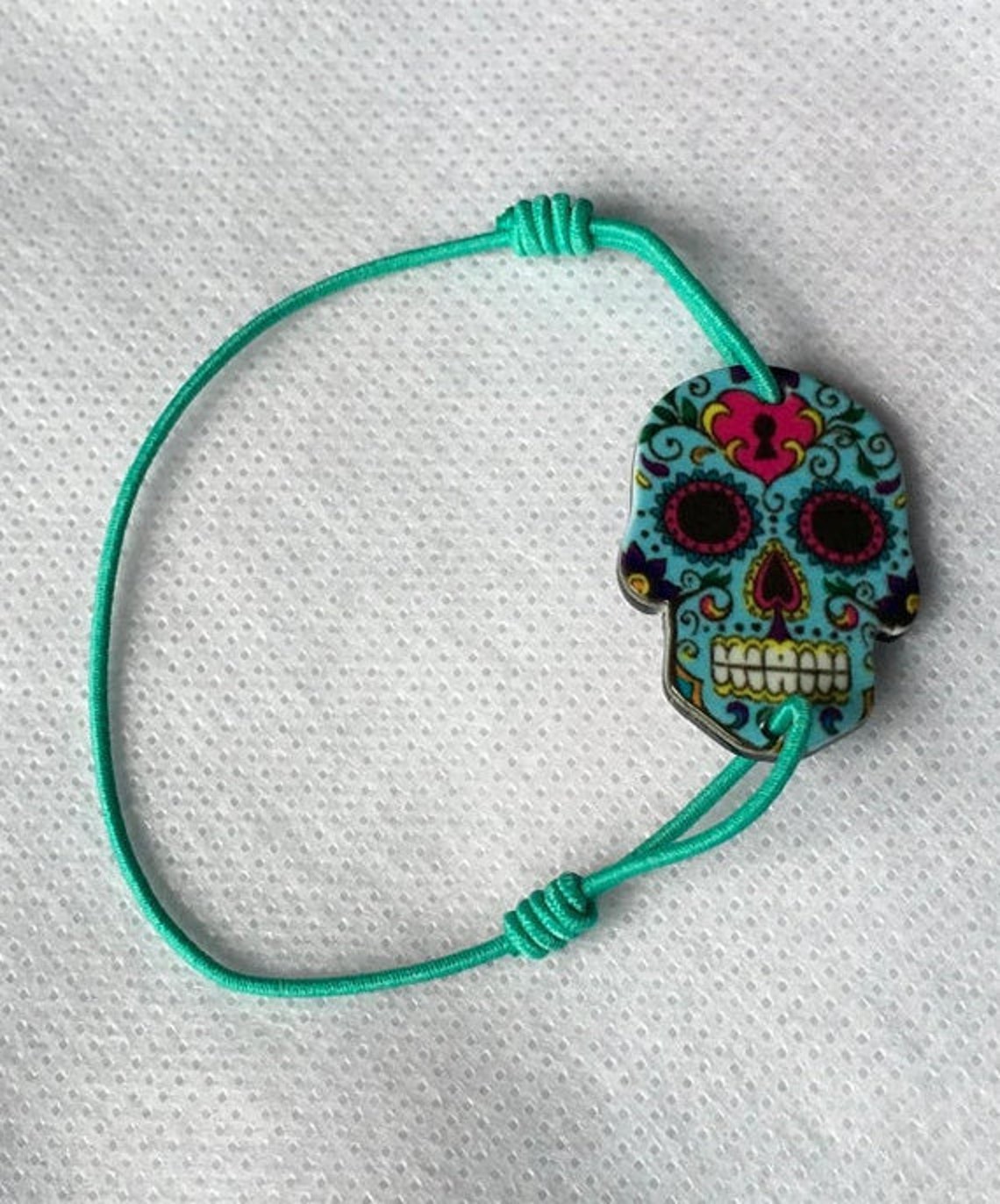New 1pc Colorful Sugar Skull Stretch Bracelet Day of the Dead - Etsy