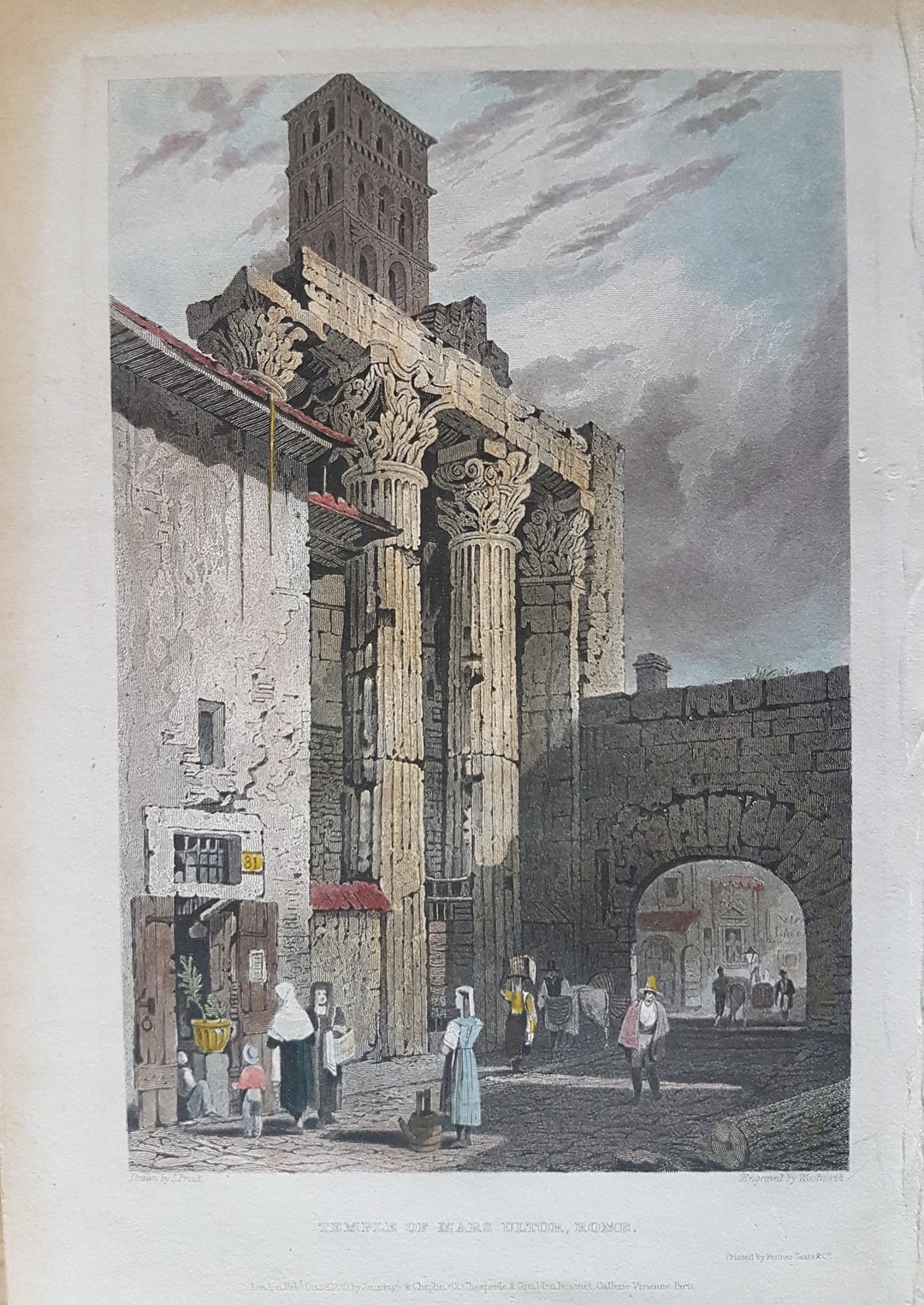 Temple of Mars Ultor, Rome by Samuel Prout C. 1830 - Etsy