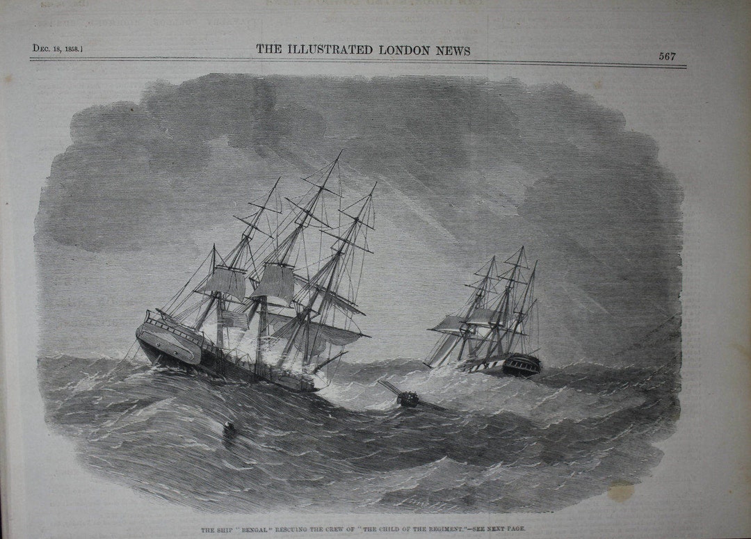 The Ship “bengal” Rescuing the Crew of “the Child of the Regiment” - Etsy