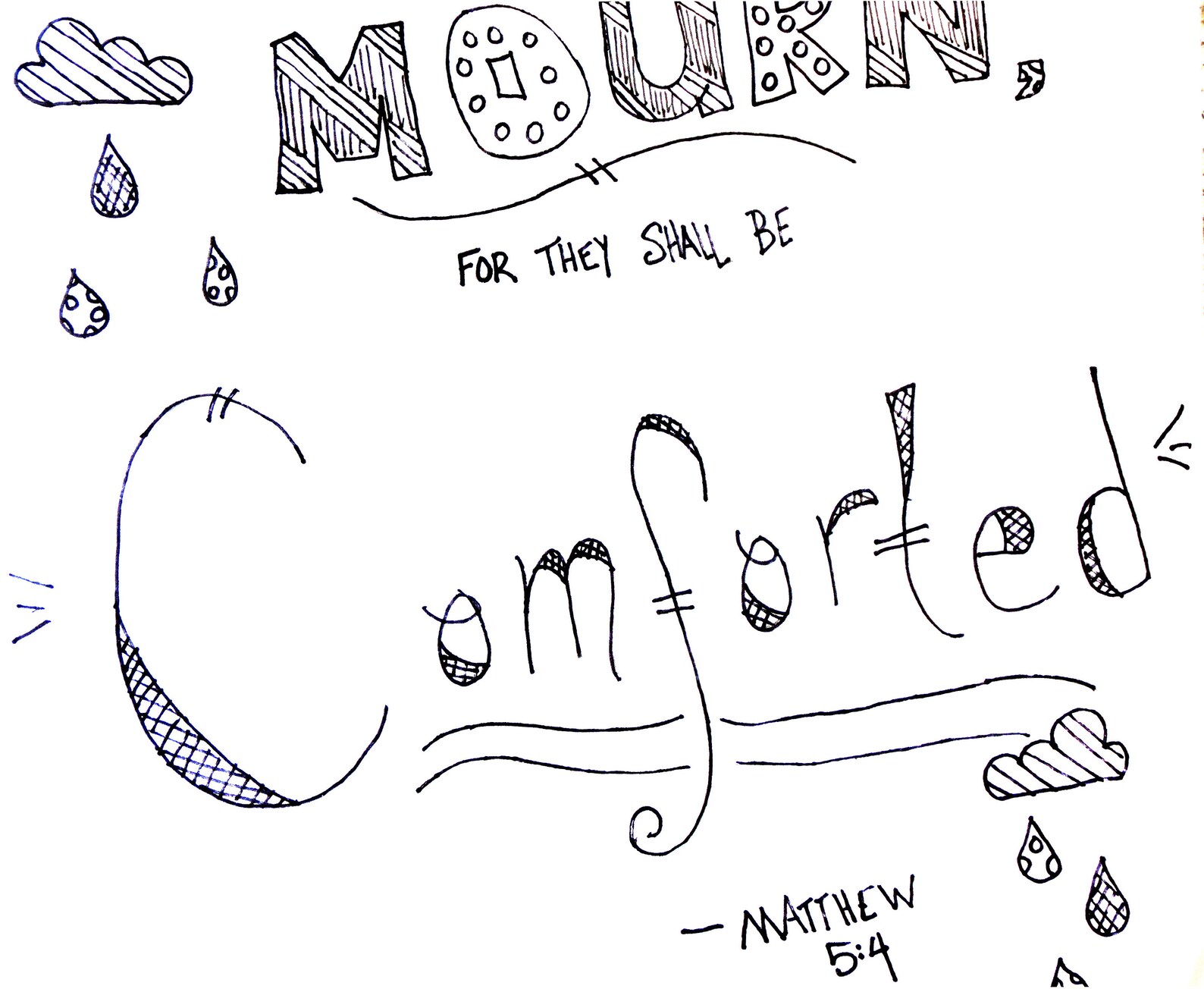 Blessed Are Those That Mourn Quote-coloring Page - Etsy