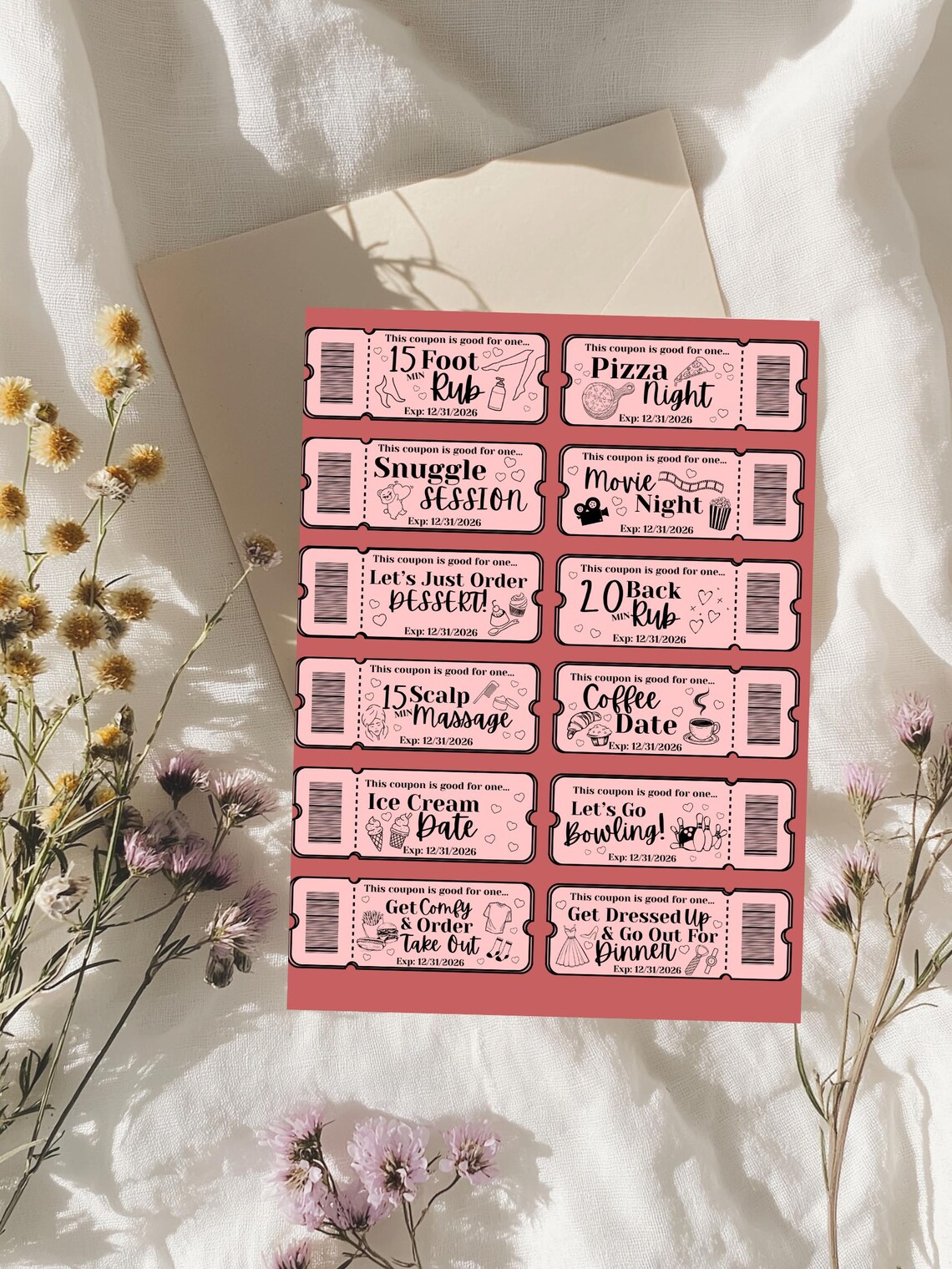 Valentine's Day Date Night Coupons | Romantic Gift for Couples (PDF ...