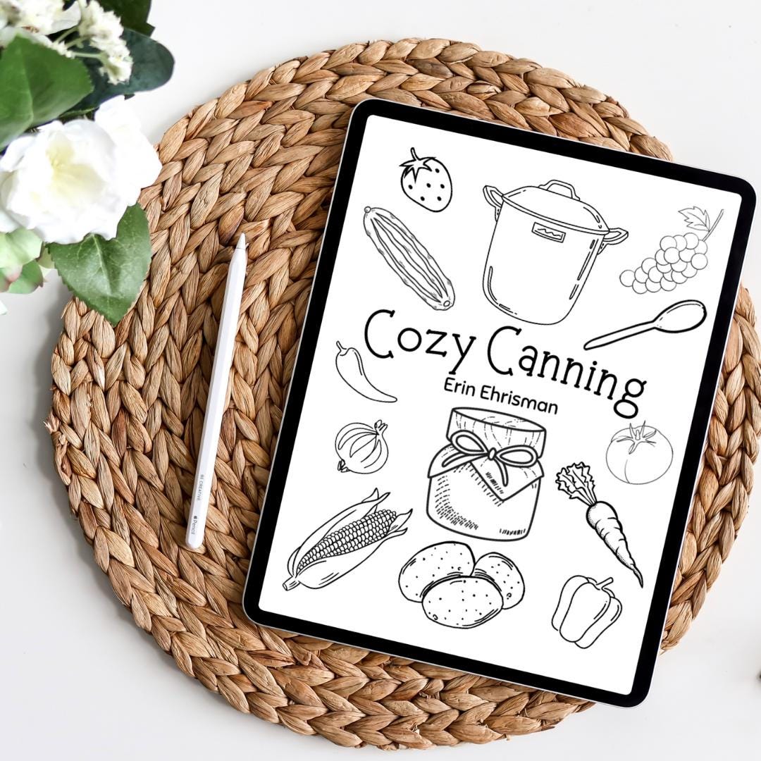 Printable Canning-themed Coloring Book- Jars, Fruits & Pantry Goods ...