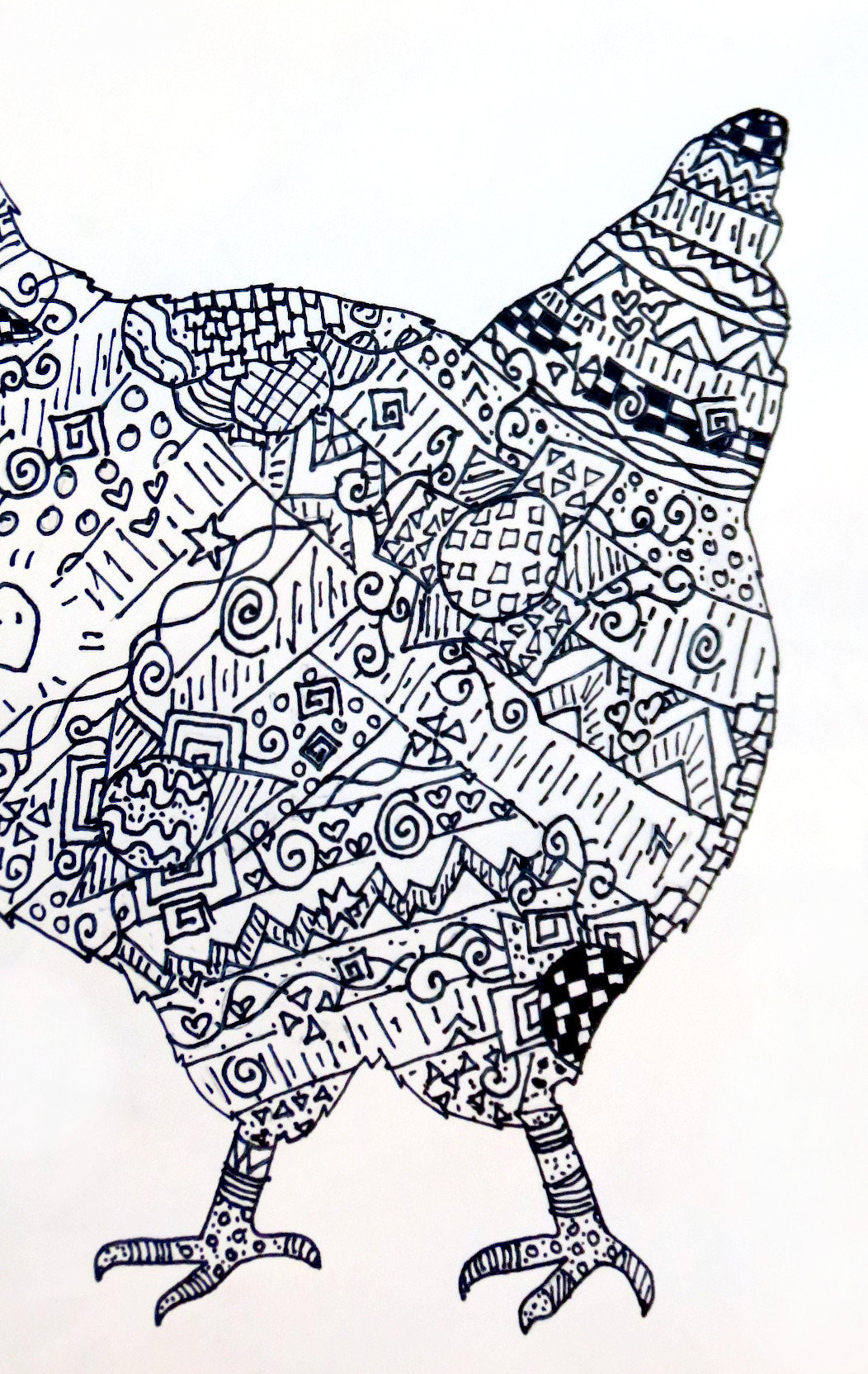 Chicken Zentangle Coloring Page - Etsy