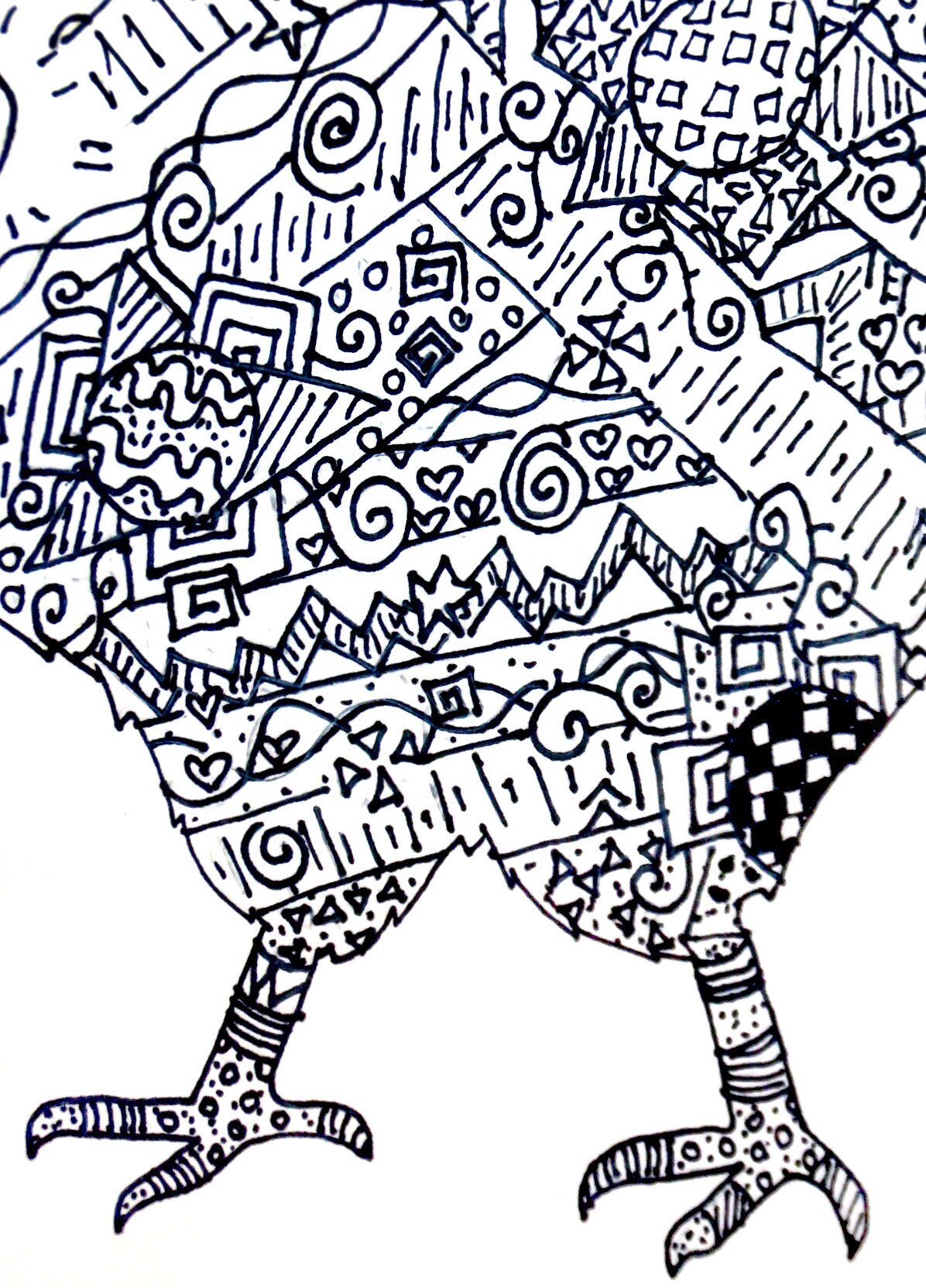 Chicken Zentangle Coloring Page - Etsy