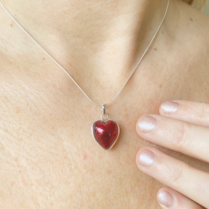 Red Heart Pendant, Murano Glass Heart Pendant, Ruby Heart Necklace ...