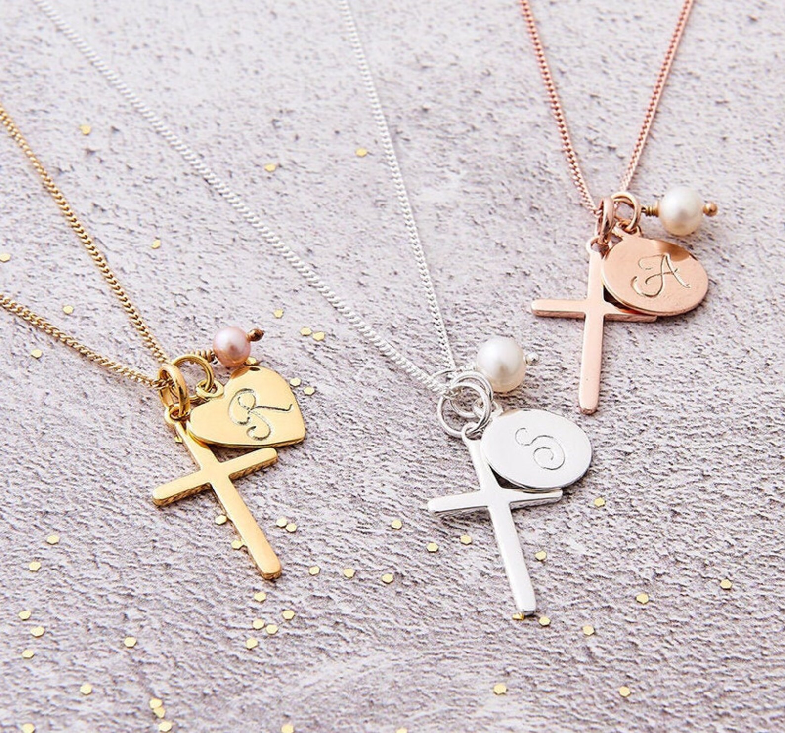 Birthstone Cross Necklace Baptism Jewellery Confirmation - Etsy