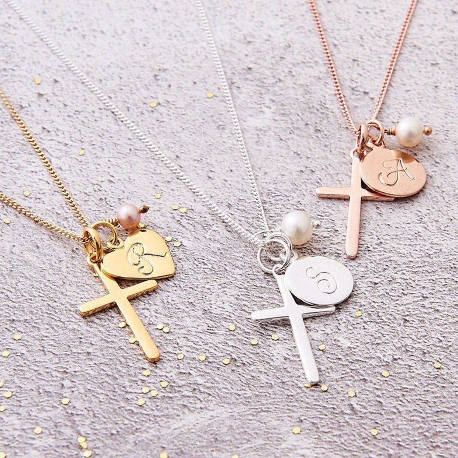Birthstone Cross Necklace, Baptism Jewellery, Confirmation Gift ...
