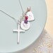 Birthstone Cross Necklace, Baptism Jewellery, Confirmation Gift ...