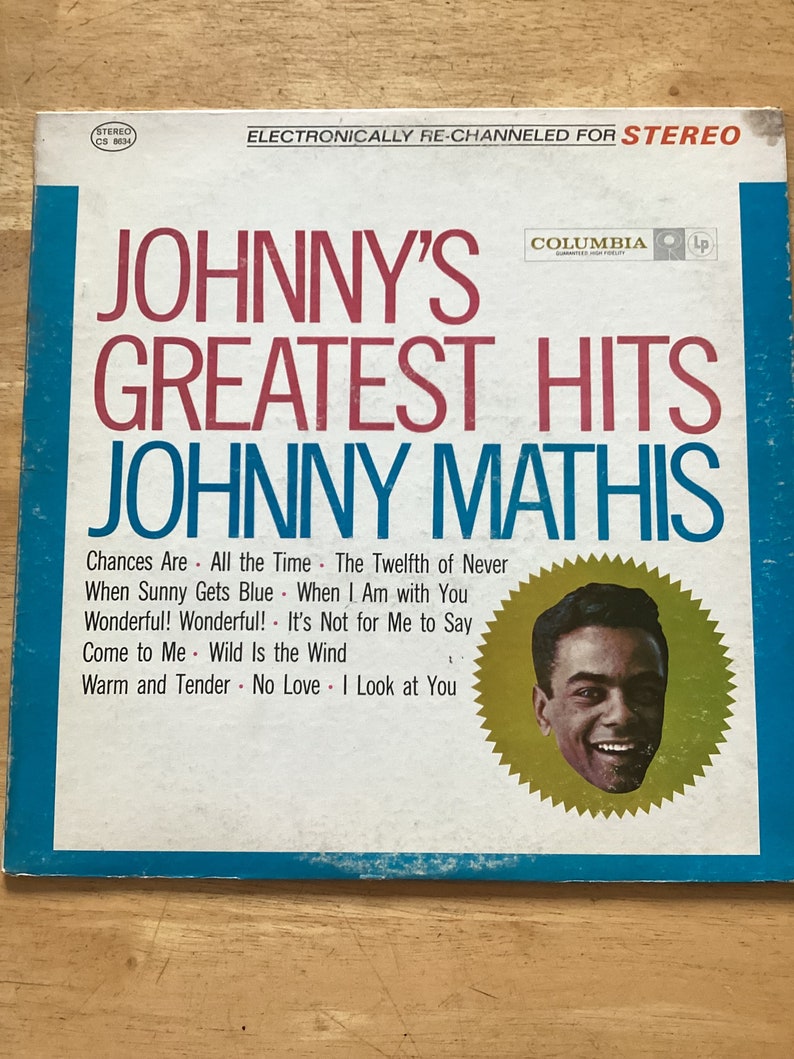 Johnny Mathis LP Johnnys Greatest Hits CS8634 FREE SHIPPING - Etsy