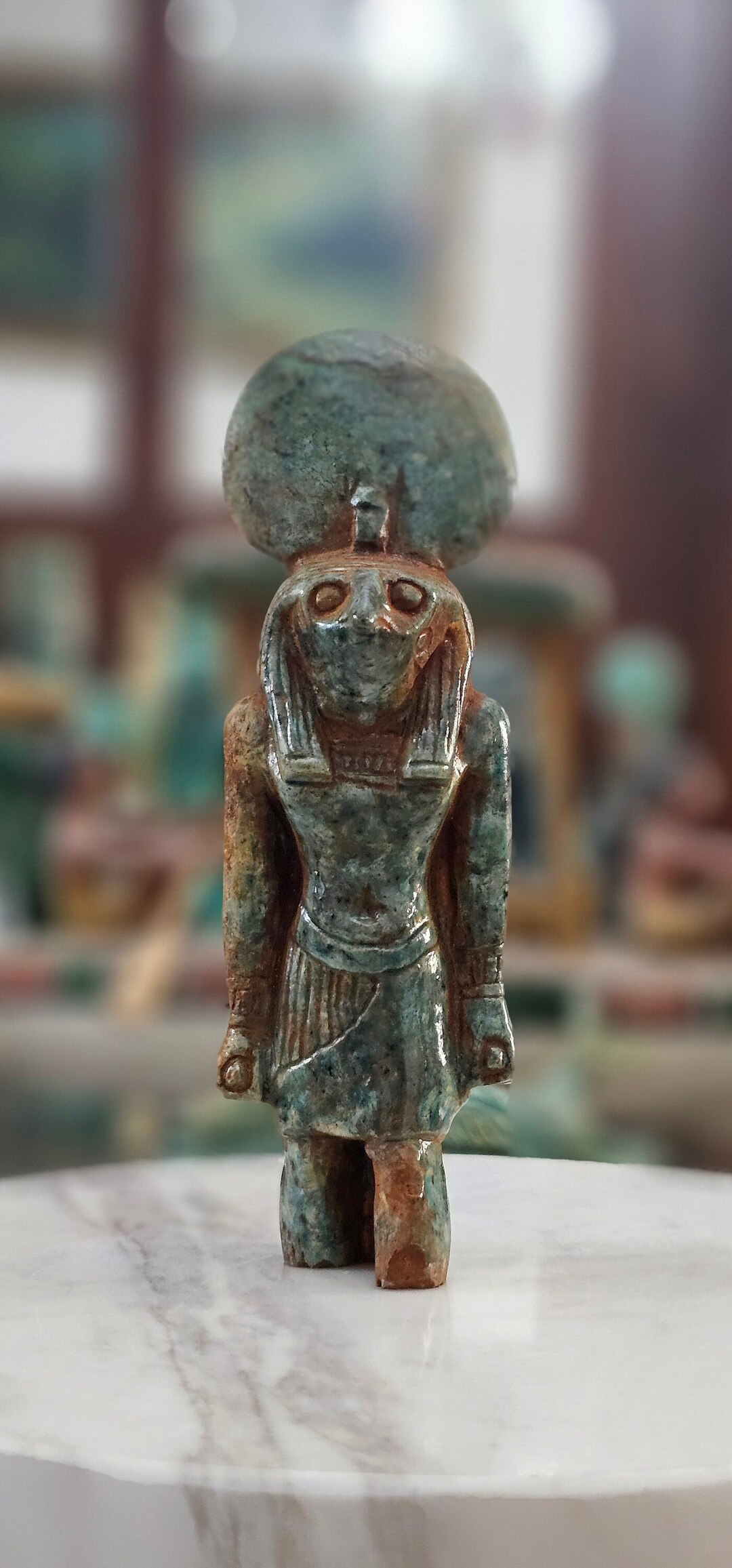 Egyptian God RA Statue From Stone With Ancient Inscriptions , Unique ...