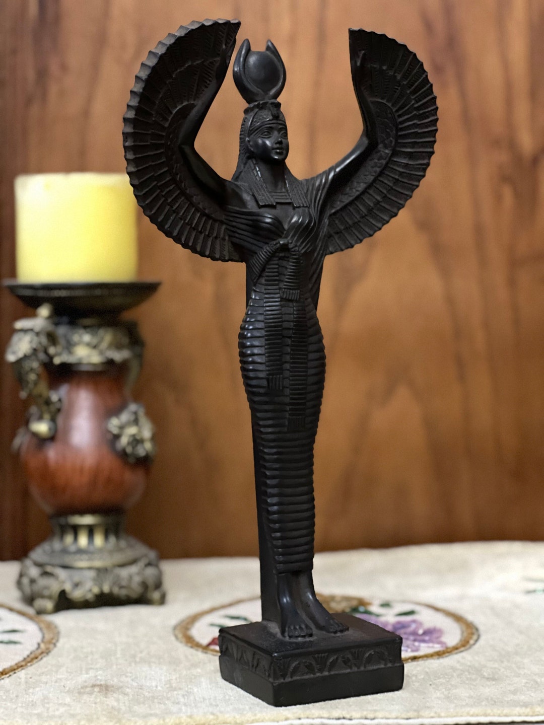 Egyptian Winged Goddess Isis Statue From Stone , Handmade Egyptian ...