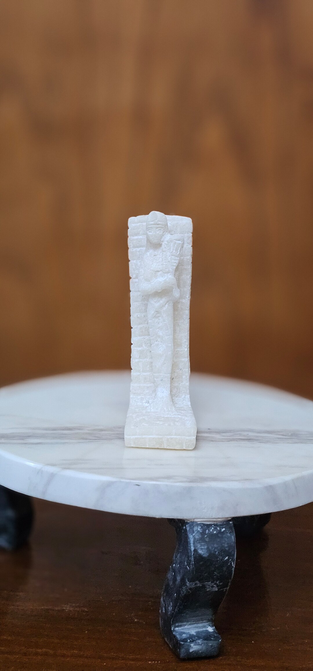 Vintage Queen Cleopatra Holding Sistrum Miniature Statue From Alabaster ...