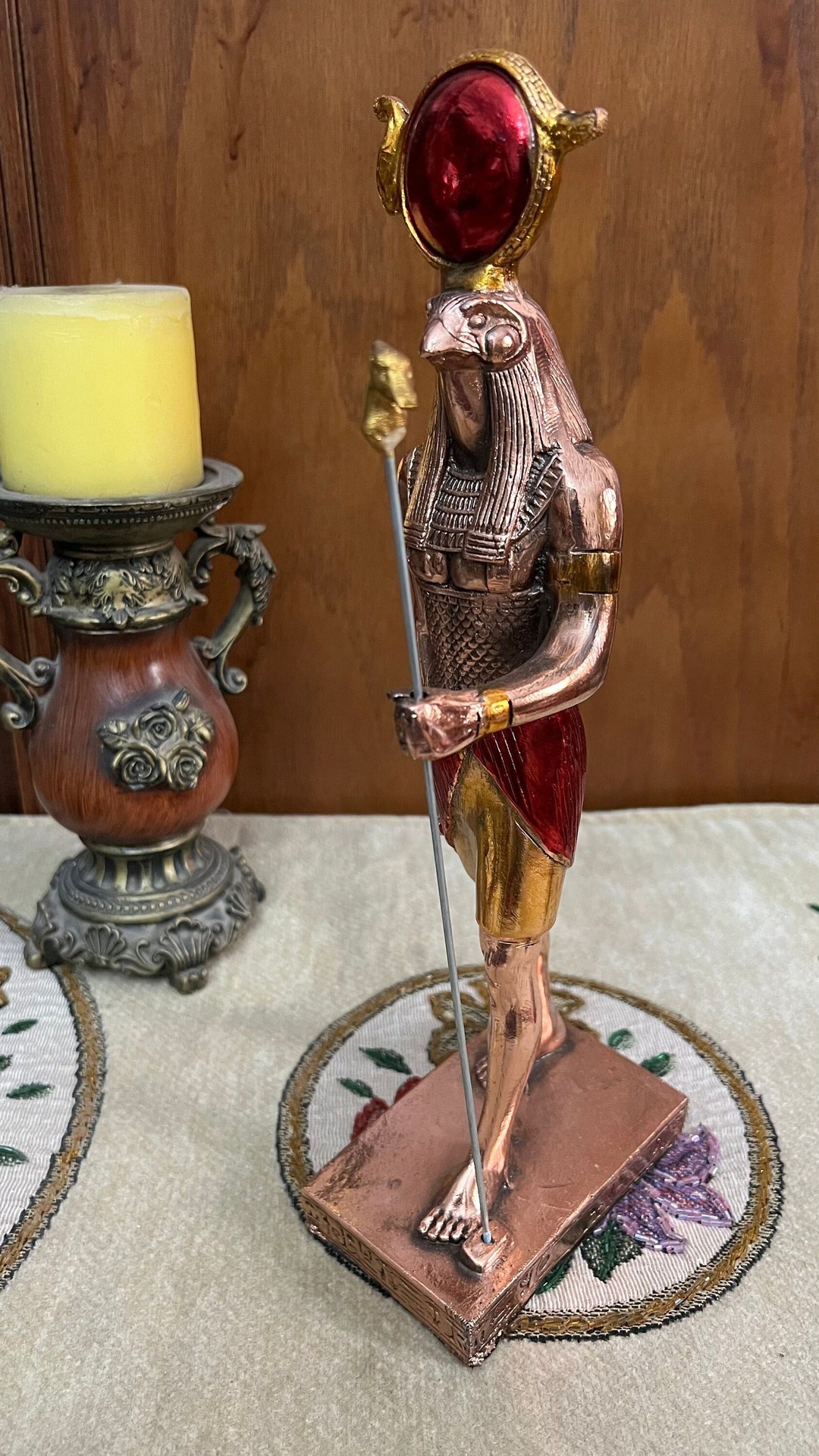 Egyptian God RA Statue With Was Scepter Stick , Unique Eagle Statue - Etsy