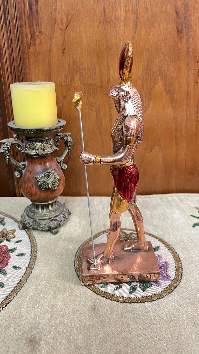 Egyptian God RA Statue With Was Scepter Stick , Unique Eagle Statue - Etsy