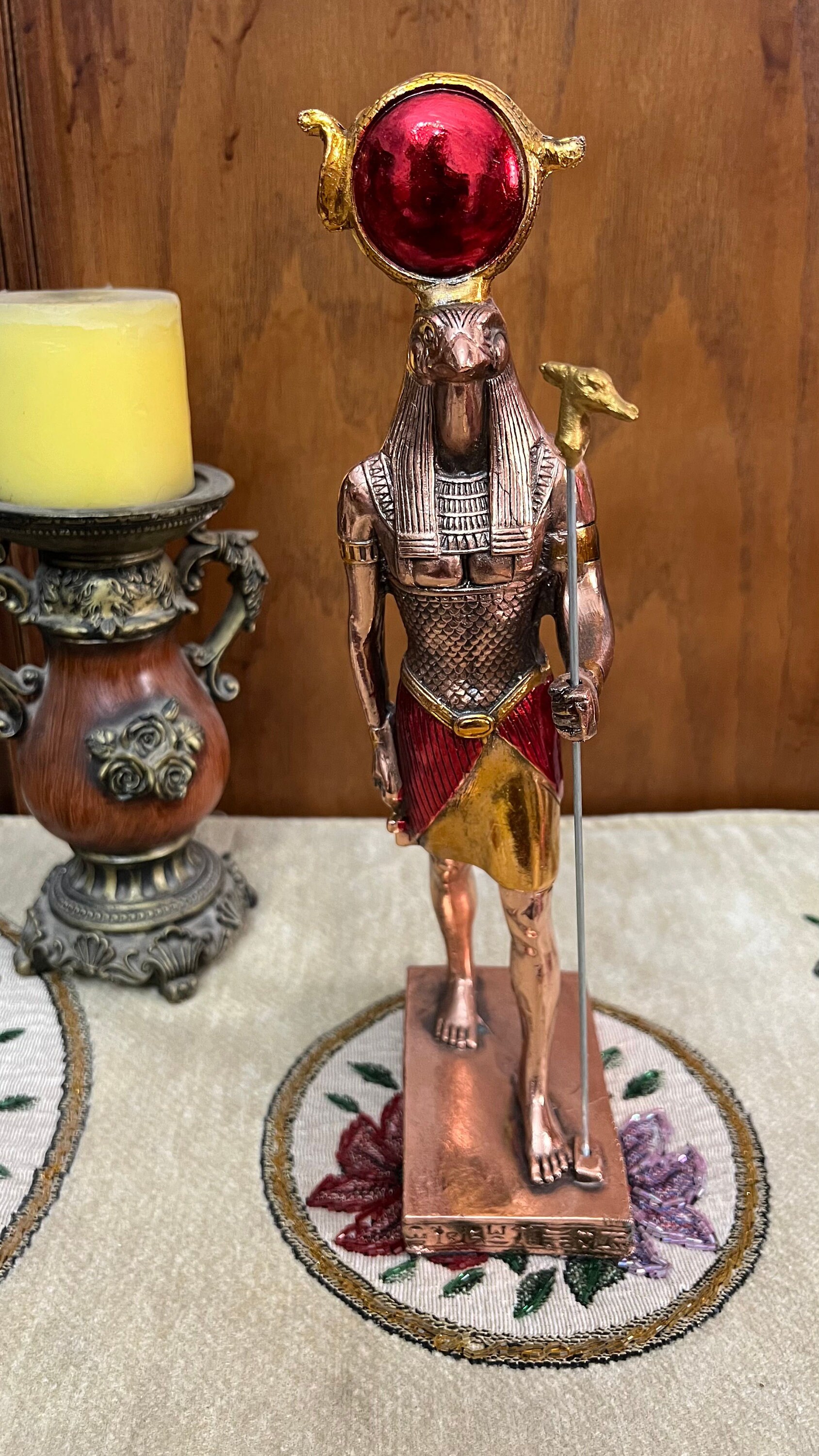 Egyptian God RA Statue With Was Scepter Stick , Unique Eagle Statue - Etsy
