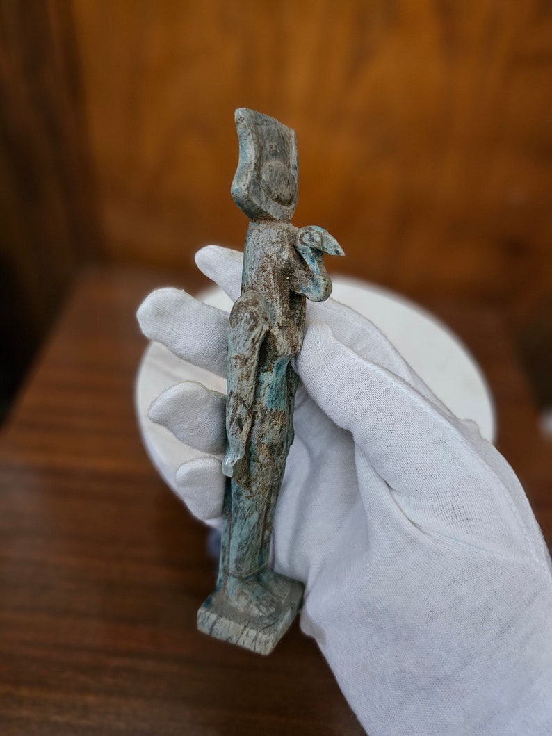 Egyptian God Thoth Statue From Porcelain Stone , Handmade Moon Knight ...